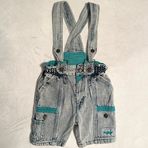 Vintage | Bottoms | Vintage Star Trends Light Wash Overalls Boy Girl ...